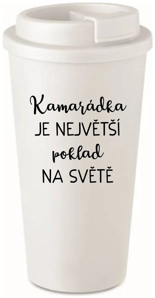 KAMARÁDKA JE NEJVĚTŠÍ POKLAD NA SVĚTĚ - bílý termohrnek 475 ml