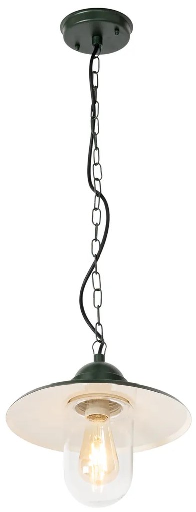 Moderní venkovní závěsná lampa tmavě zelená IP44 - Kansas