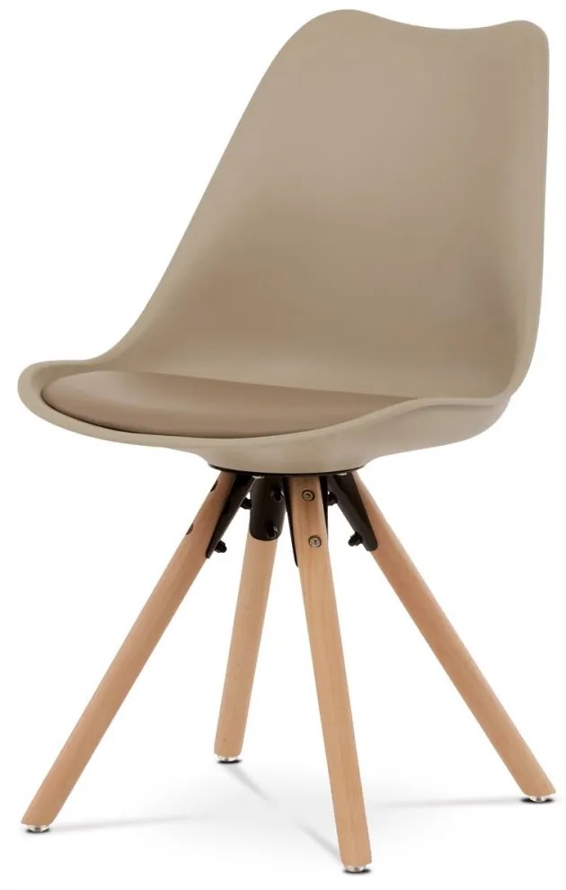 Jídelní židle KANTO — plast, ekokůže, více barev Bílá