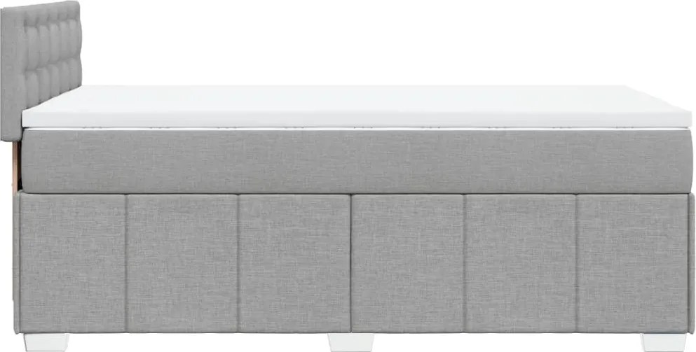 Box spring postel s matrací světle šedá 80 x 200 cm textil 3286909