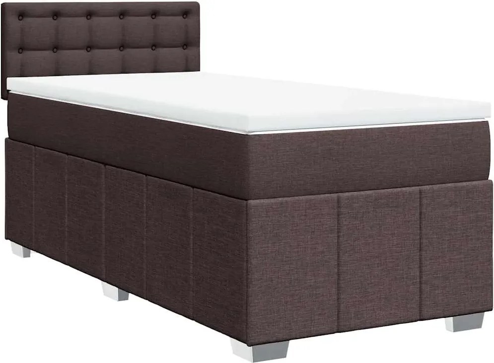 Box spring postel s matrací tmavě hnědá 90x200 cm textil 3286968