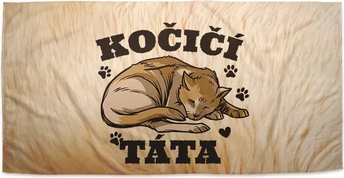 Sablio Ručník Kočičí táta - 70x140 cm