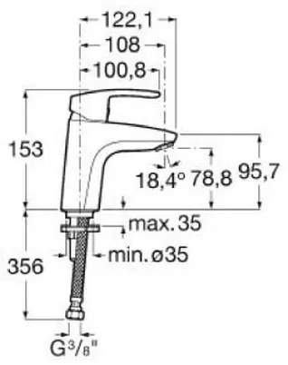 Roca A5A3298C00 - Umyvadlová baterie MONODIN 15,3 cm lesklý chrom