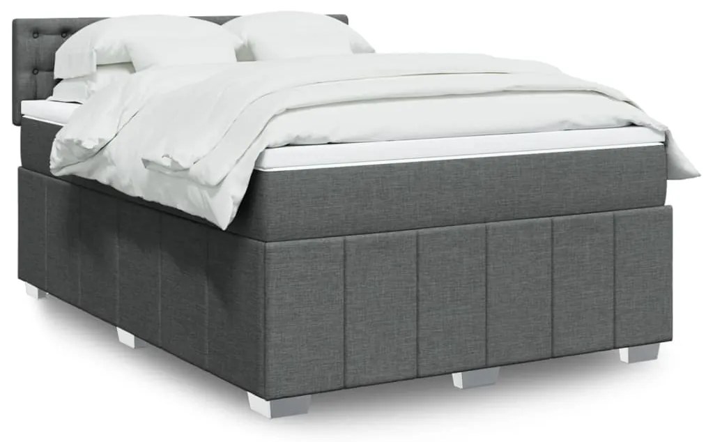 Box spring postel s matrací tmavě šedá 160x200 cm textil 3289434