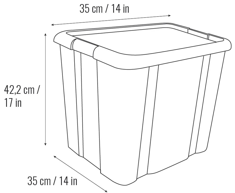 Plastový úložný box s víkem EKO 35L, 2 ks