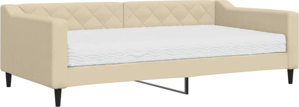 Válenda s matrací krémová 100 x 200 cm textil 3197417