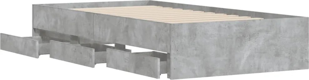 Rám postele se zásuvkami betonově šedý 90 x 190 cm kompozit 3207325