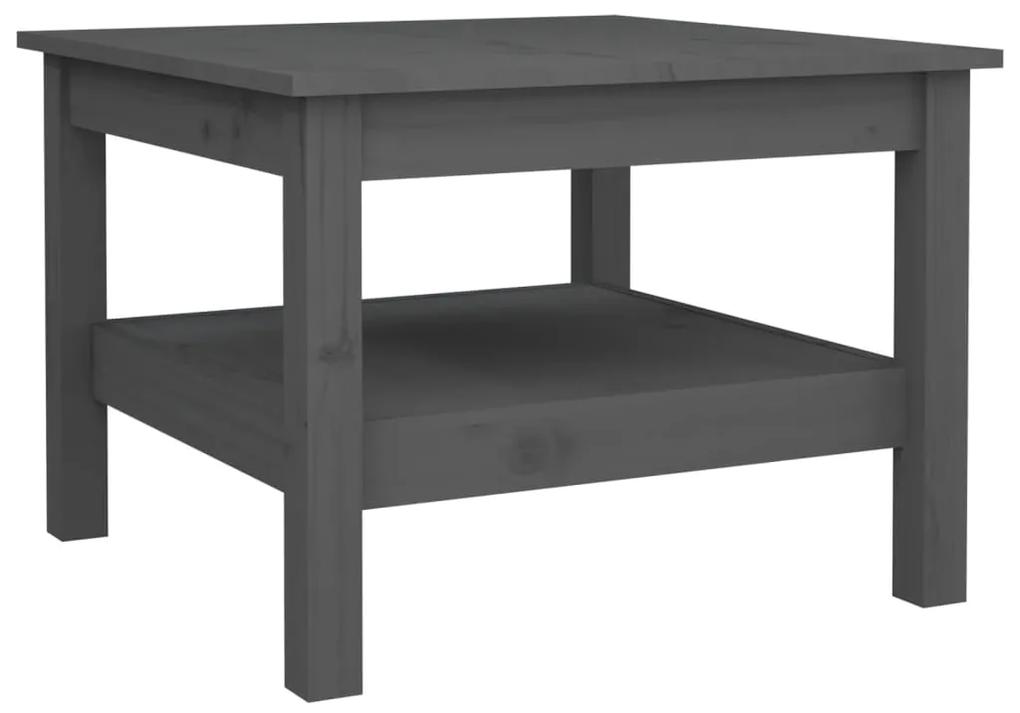 Konferenční stolek šedý 55 x 55 x 40 cm masivní borové dřevo - Default Title