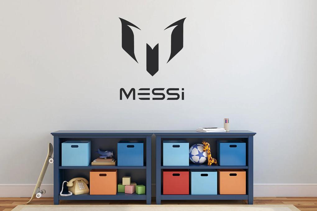 Lepy.cz Samolepka na zeď Messi - Logo Velikost (šířka x výška): 30x36cm, Barevná varianta: Ledová modrá