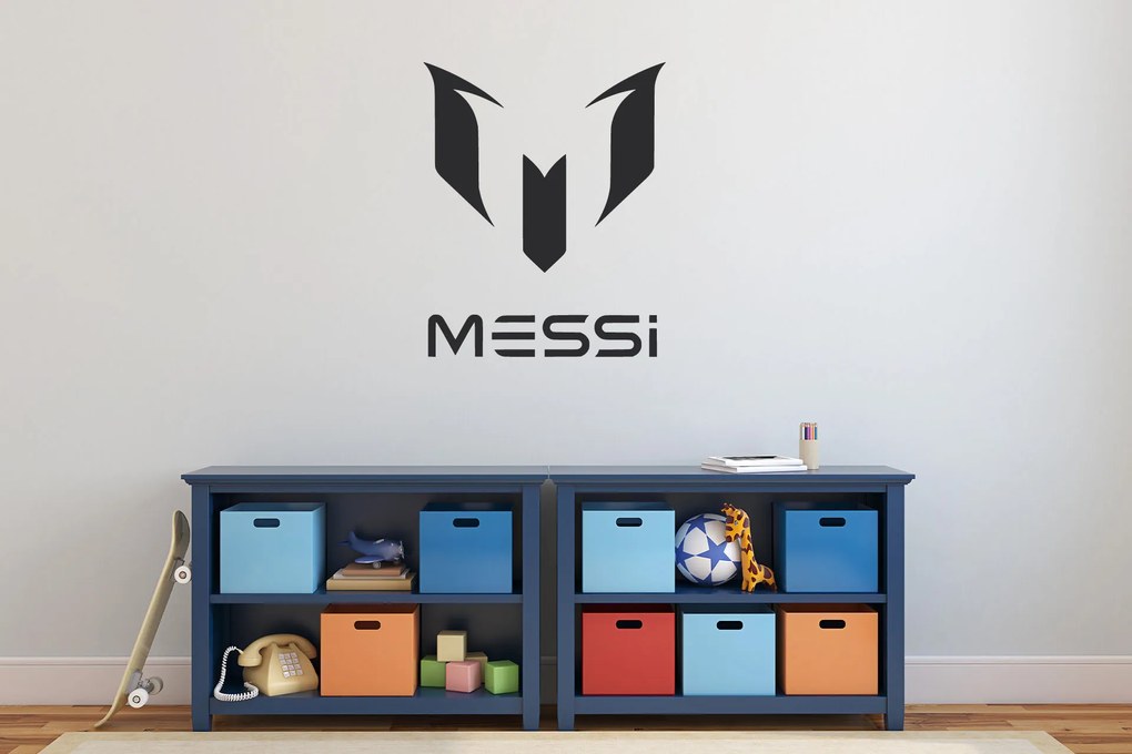 Lepy.cz Samolepka na zeď Messi - Logo Velikost (šířka x výška): 50x61cm, Barevná varianta: Černá