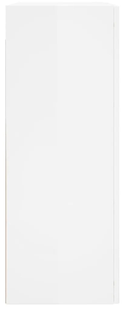 Nástěnné skříňky 2 ks bílé s vysokým leskem kompozitní dřevo,  3197955