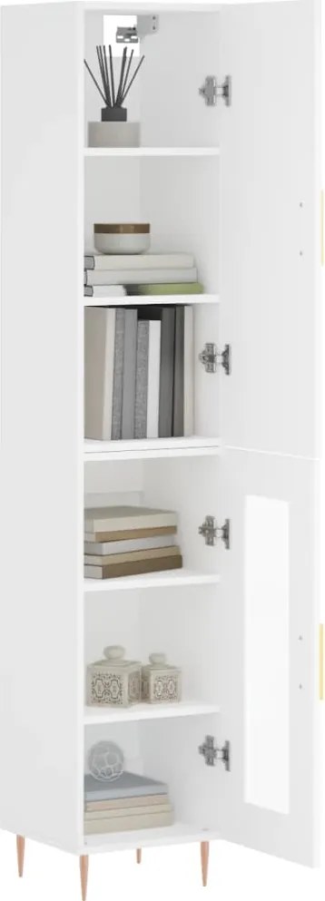 Skříň highboard bílá 34,5 x 34 x 180 cm kompozitní dřevo 3199033