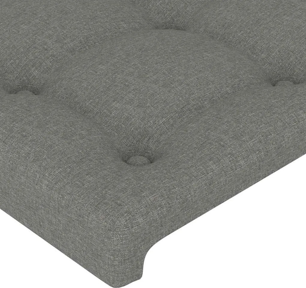 Čelo postele s LED tmavě šedé 160x5x78/88 cm textil 3122053