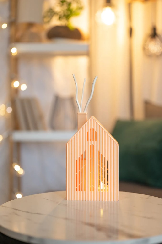 DOMEČEK CASETTA - Aroma difuzér a LED svíčka , meruňková