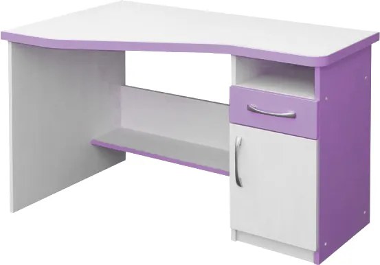 Dětský psací stůl rohový Bradop STEVE C012 bílá-fialová