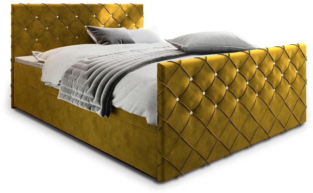 MSL Kontinentální čalouněná postel MARDI (140 x 200 cm) Barva látky: MAGIC VELVET 2250