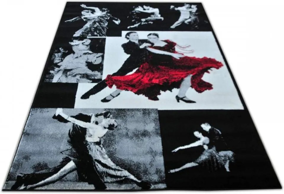 Kusový koberec Dance černý, Velikosti 100x150cm