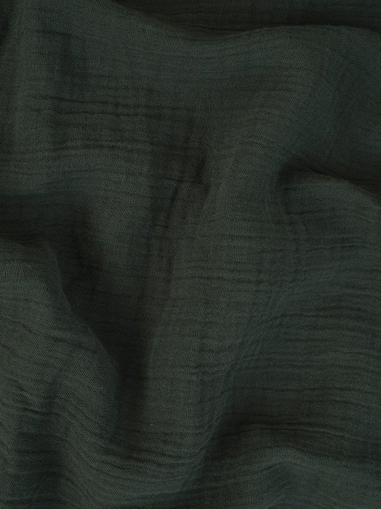 MK Lůžkoviny Prodloužené mušelínové povlečení - Alexia tmavě zelená 140 × 220 cm, 70 x 90 cm