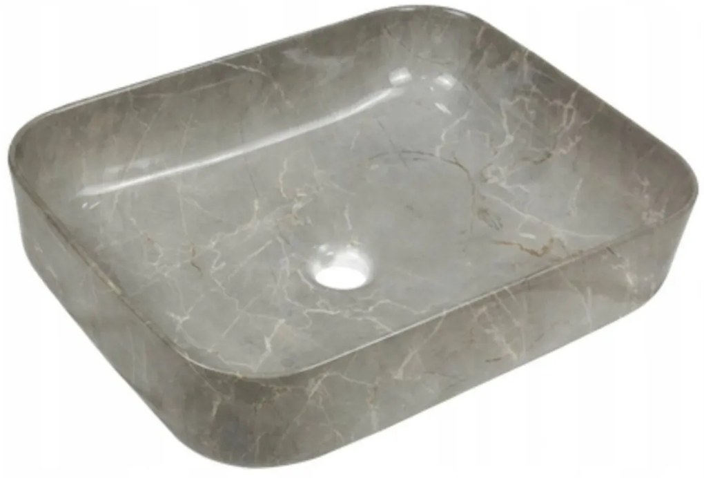 Invena Florina, keramické umyvadlo 51x40x13 cm, imitace kamene, INV-CE-40-705-C