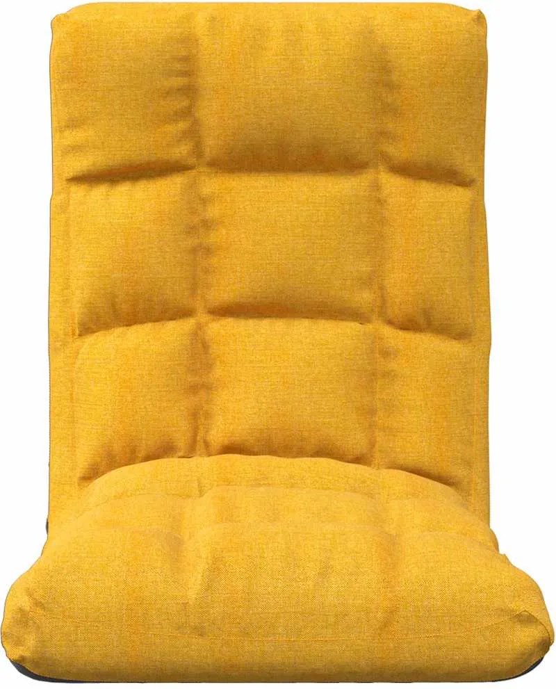 Skládací lenoška na podlahu hořčicově žlutá textil 336591