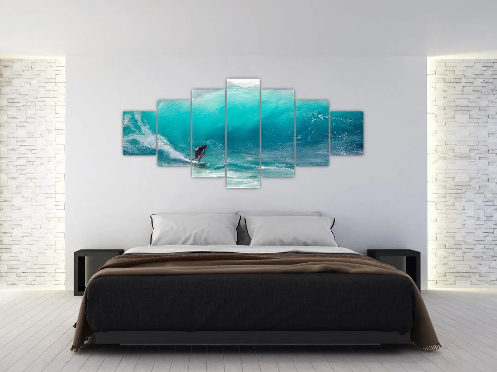Obraz surfaře ve vlnách (210x100 cm)