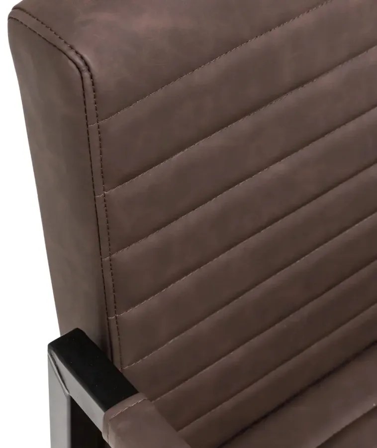 furniture-nabytek.cz - Masivní křeslo Weston z umělé kůže, hnědé – 78×61×89 cm