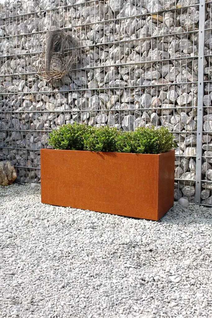 Truhlík MAXI, corten, šířka 100 cm, hnědý