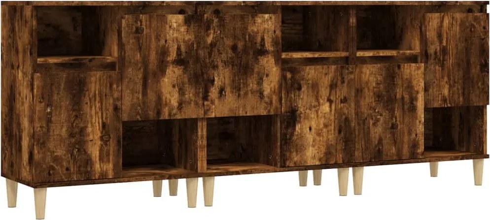 Příborníky 3 ks kouřový dub 60 x 35 x 70 cm kompozitní dřevo 3185740