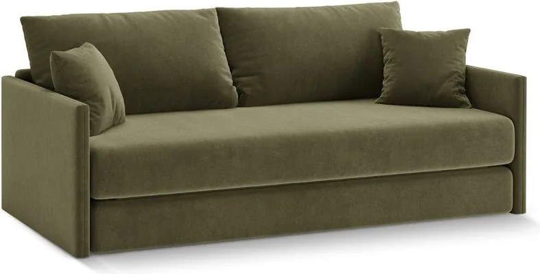 Zelená sametová rozkládací pohovka 209 cm Shannon – Cosmopolitan Design