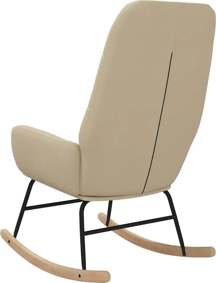 Houpací křeslo krémové textil 341255