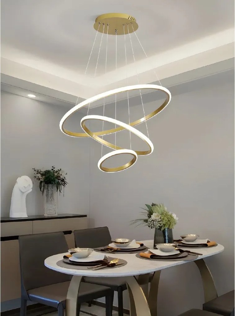 Toolight Toolight, závěsné svítidlo 100cm, 60W, 3000K, LHJ010-CP4, zlatá matná, OSW-50003