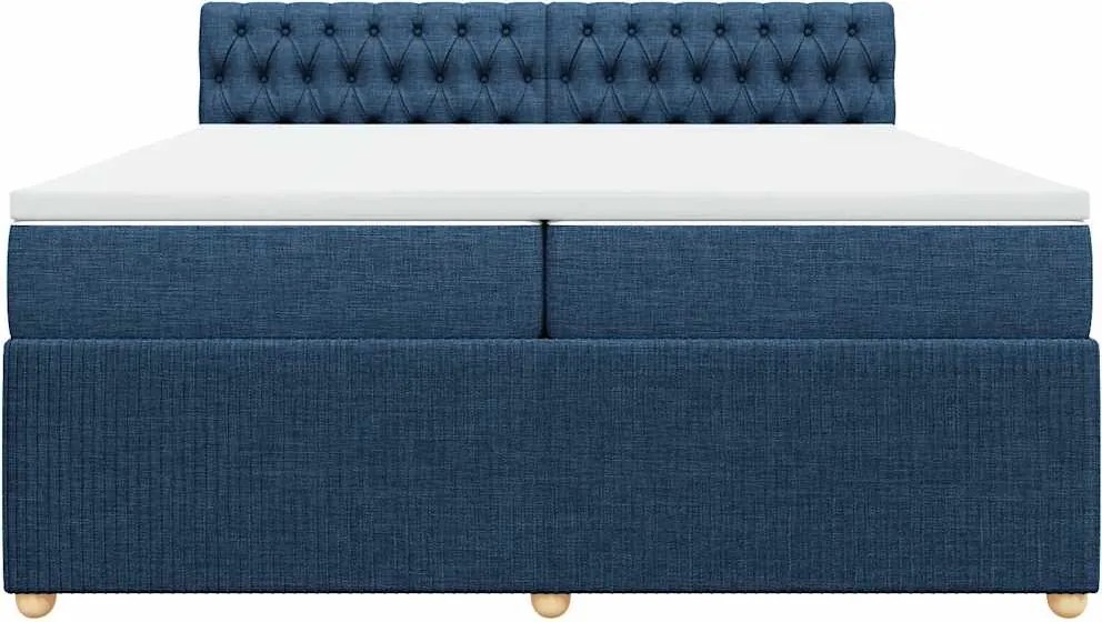 Box spring postel s matrací modrá 200x200 cm textil 3287576