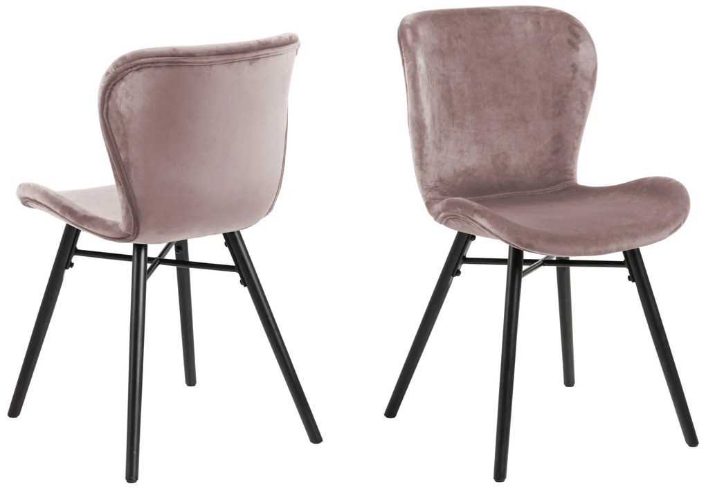 Bighome - Jídelní židle BATILDA, růžová, černá