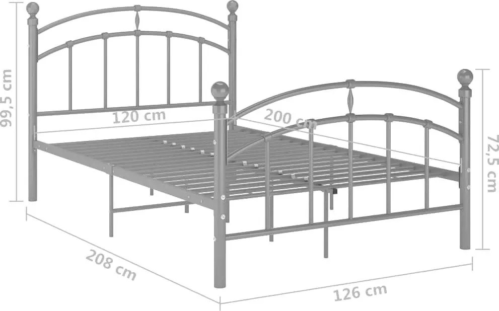 vidaXL Rám postele kov 120 x 200 cm [324975] Barva: Černá