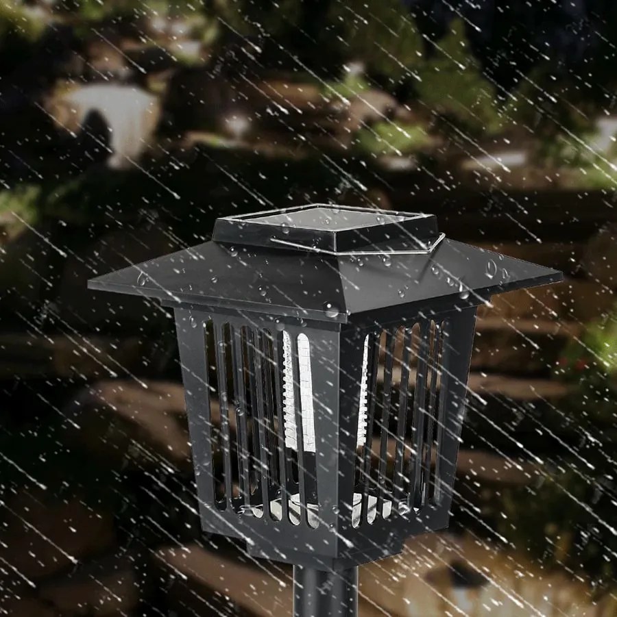 Bluegarden, LED solární lampa proti hmyzu 15x15x27 cm J-22, černá, OGR-02107