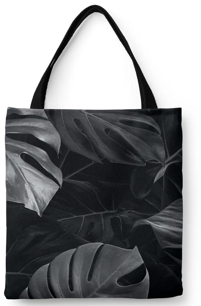 Nákupní taška Noční monstera - kompozice s bohatými detaily exotických rostlin