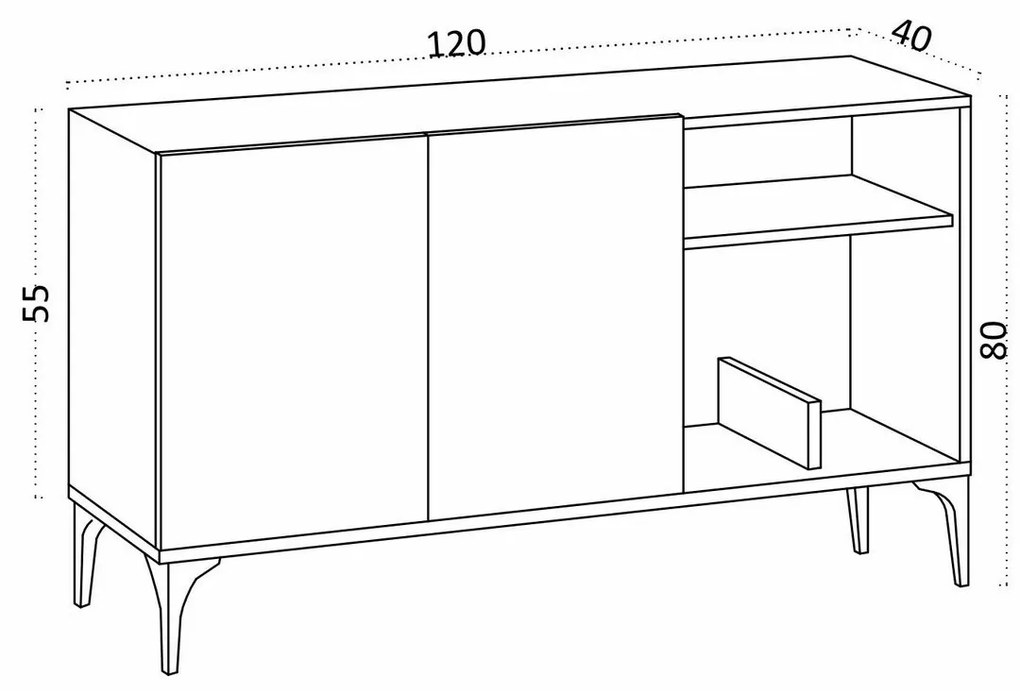 Skříňka Oscar Sapphire Oak and Black