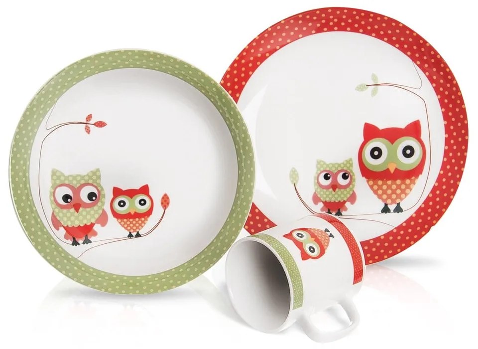 3dílný dětský porcelánový jídelní set Orion Owl