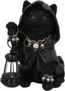 Kočka Reapers Feline Lantern Grim Reaper Cat Figurka Gotic od Nemesis
