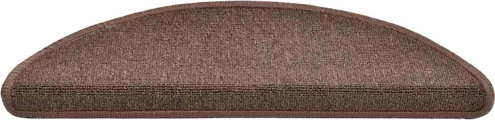 Schodové rohože 20 ks 56 x 17 x 3 cm kávově hnědé, půlkulaté 3365785