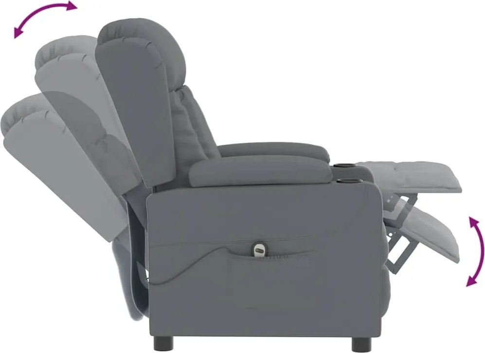 Elektrické polohovací křeslo šedé umělá kůže 3098805