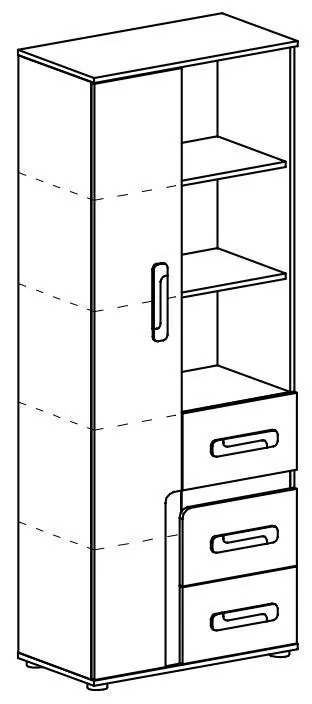 Casarredo Skříň kombinovaná APETTITA 4 dub jasný/bílá