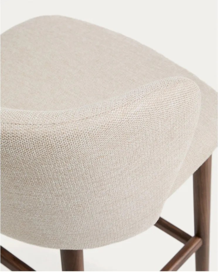 Béžová čalouněná barová židle (výška sedáku 75 cm) Ciselia – Kave Home