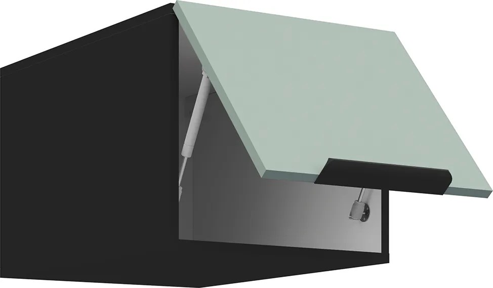 ARIA sc | horní skříňka 40 NAGU-36 1F výklopná | 40 cm | HLUBOKÁ | ANTI FINGERPRINT povrch | černá/aquamarine