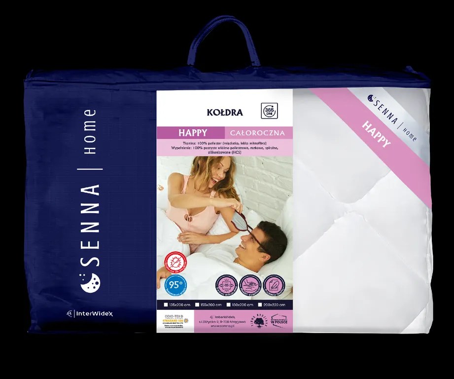 Antialergická přikrývka 155x200 Happy white polyester microfiber celoroční Inter Widex