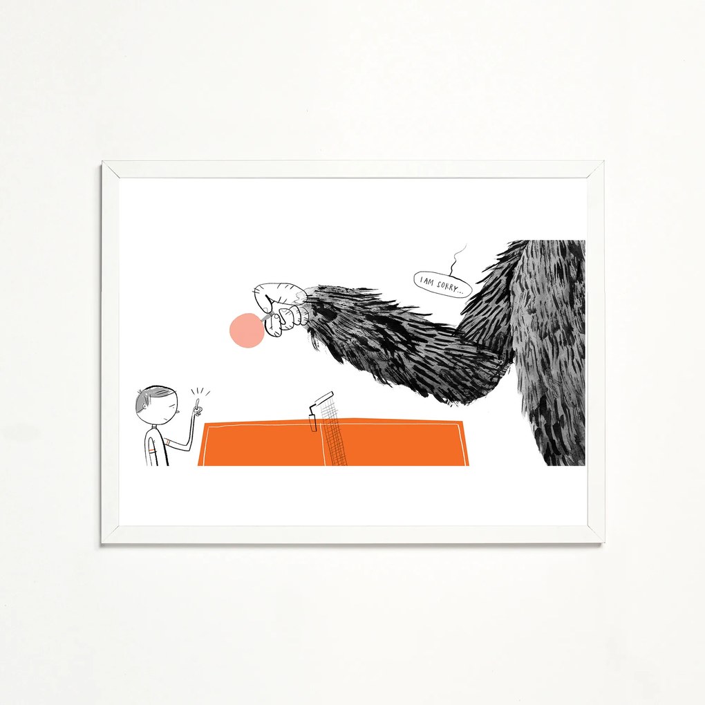 Milan Starý | Proč nehraje King Kong ping pong Rám: Bílý, Velikost: 30 x 40 cm