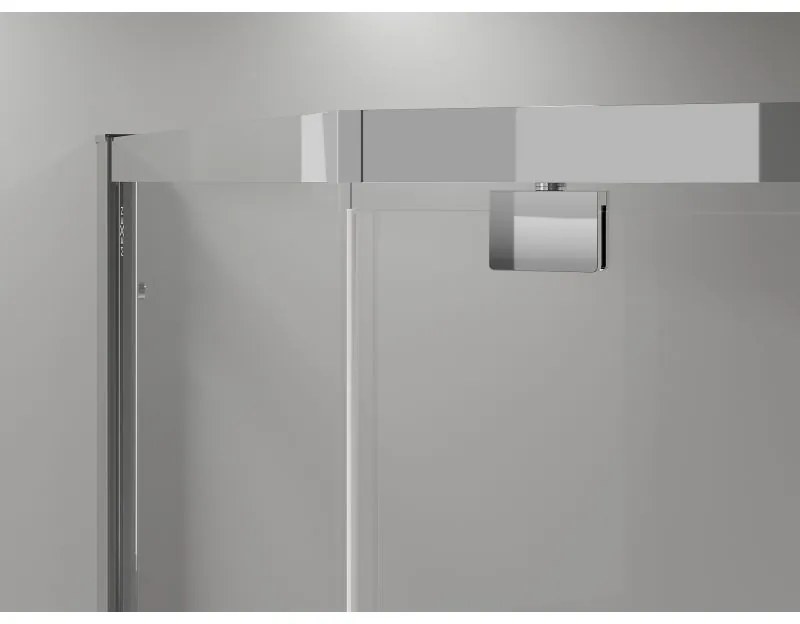 Mexen Exo, pětiúhelníkový sprchový kout s výklopnými dveřmi 90 x 90 cm, 6mm čiré sklo, chromový profil, 812-090-090-01-00