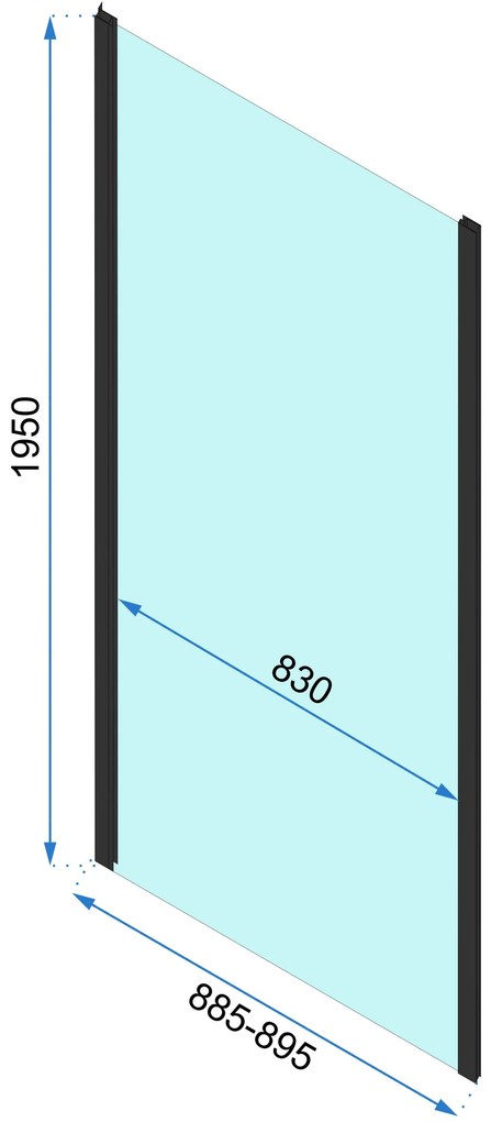 3-stěnný obdélníkový sprchový kout REA RAPID SLIDE 100/dveře x 80/zástěna cm, černý