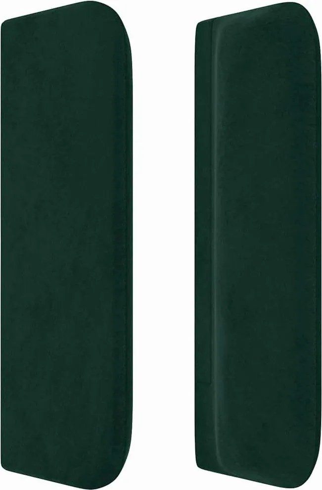 Čelo postele typu ušák tmavě zelená 163x16x78/88 cm samet 3118825