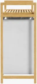 koš na prádlo, objem 83 l, bambus/látka, 70x70x36 cm, přírodní/krémová, Dekorino KP20260028